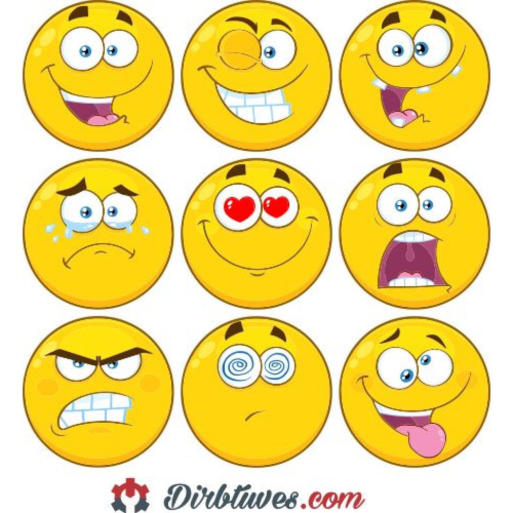 Lipdukai humoristiniai Jaustukai, veidukai, 9 vnt - LPDHH00001