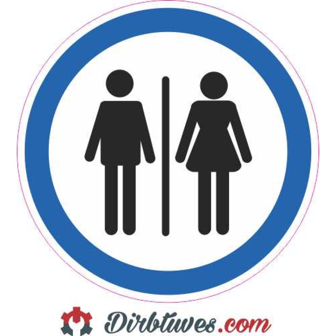 Informacinis lipdukas Tualetas bendras, vyrų ir moterų, WC - LPDI00096