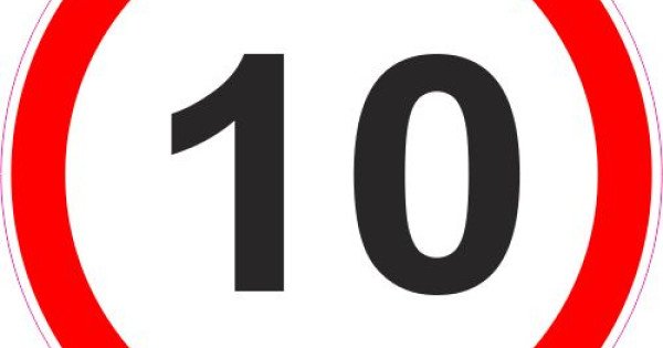 Lipdukas Ribotas greitis 10 kelio ženklas 329 - LPK000037