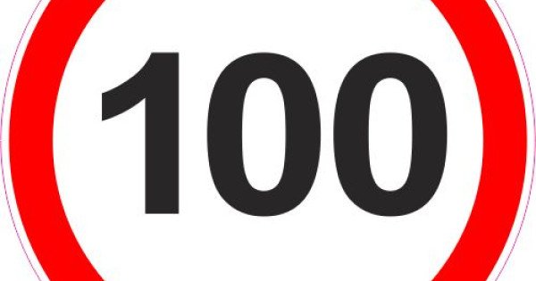 Lipdukas Ribotas greitis 100 kelio ženklas 329 - LPK000046