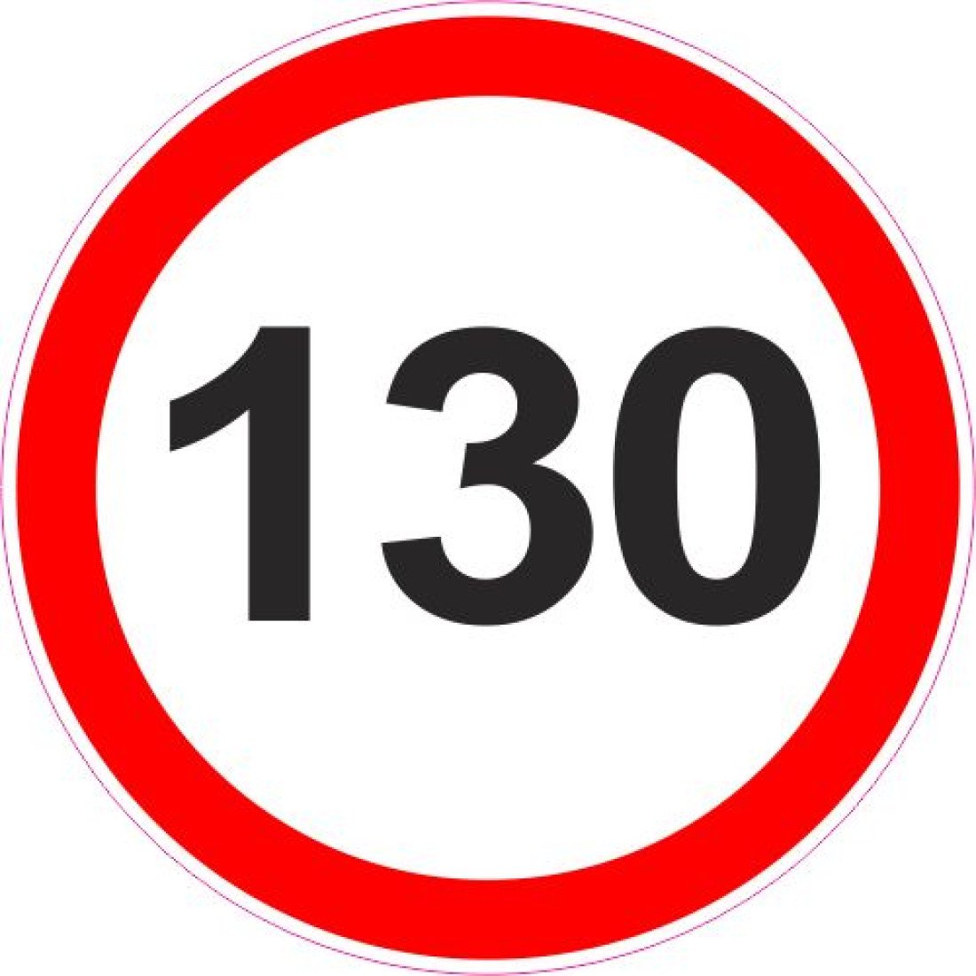 Lipdukas Ribotas greitis 130 kelio ženklas 329 - LPK000049