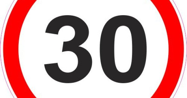 Lipdukas Ribotas greitis 30 kelio ženklas 329 - LPK000039