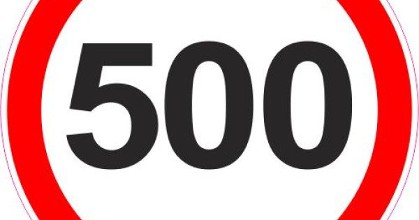 Lipdukas Ribotas greitis 500 kelio ženklas 329 - LPK000054