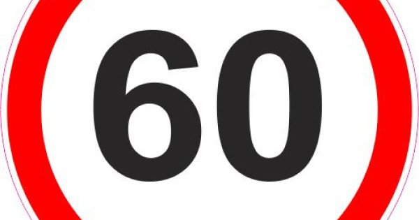 Lipdukas Ribotas greitis 60 kelio ženklas 329 - LPK000042