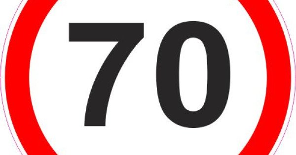 Lipdukas Ribotas greitis 70 kelio ženklas 329 - LPK000043